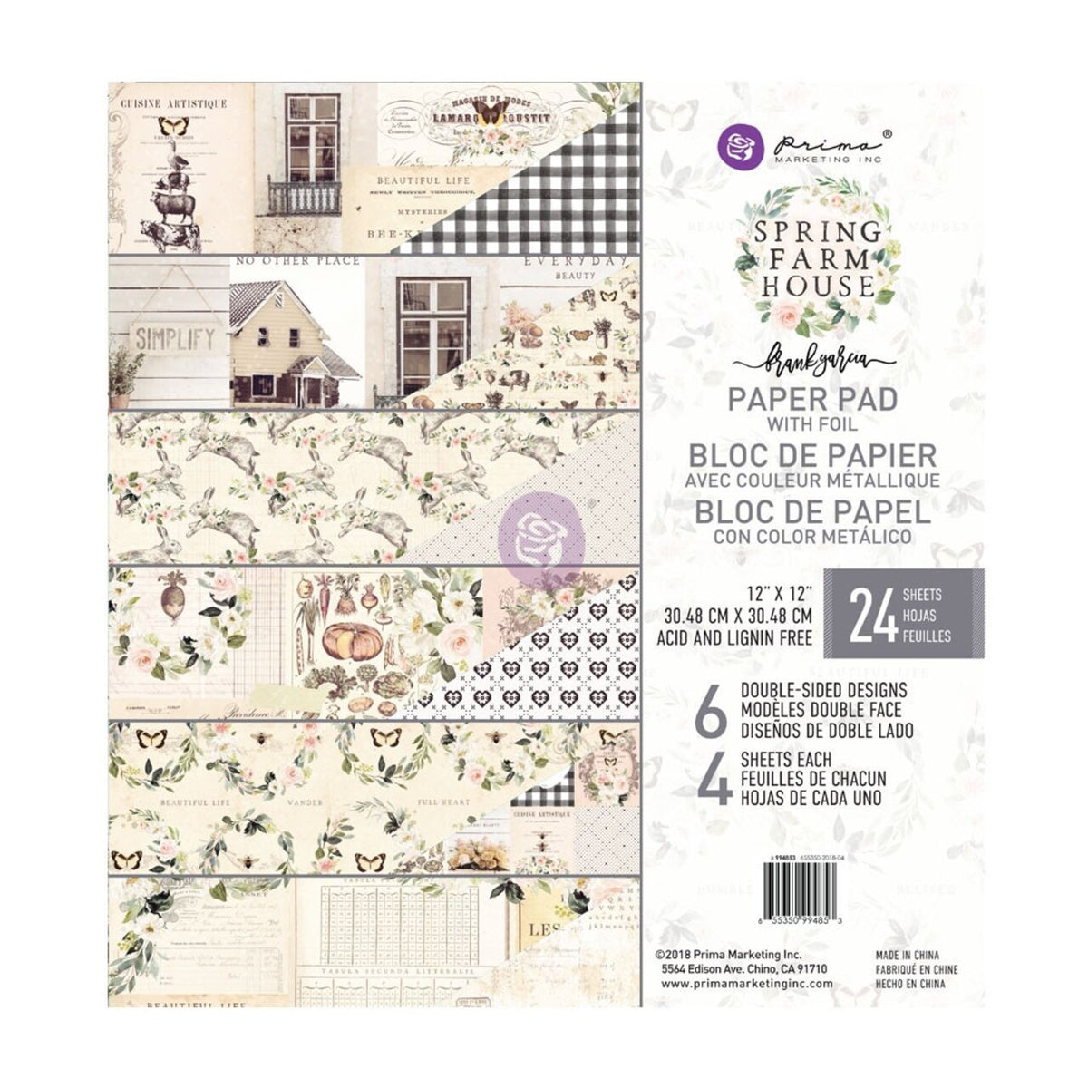 Prima - Spring Farm House - 12 x 12 Paper Pad – Humble Stitch