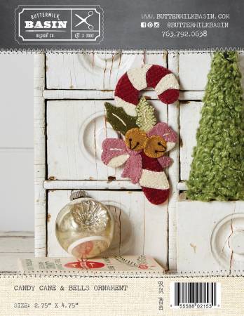 Buttermilk Basin - Candy Cane & Bells Ornament – Humble Stitch