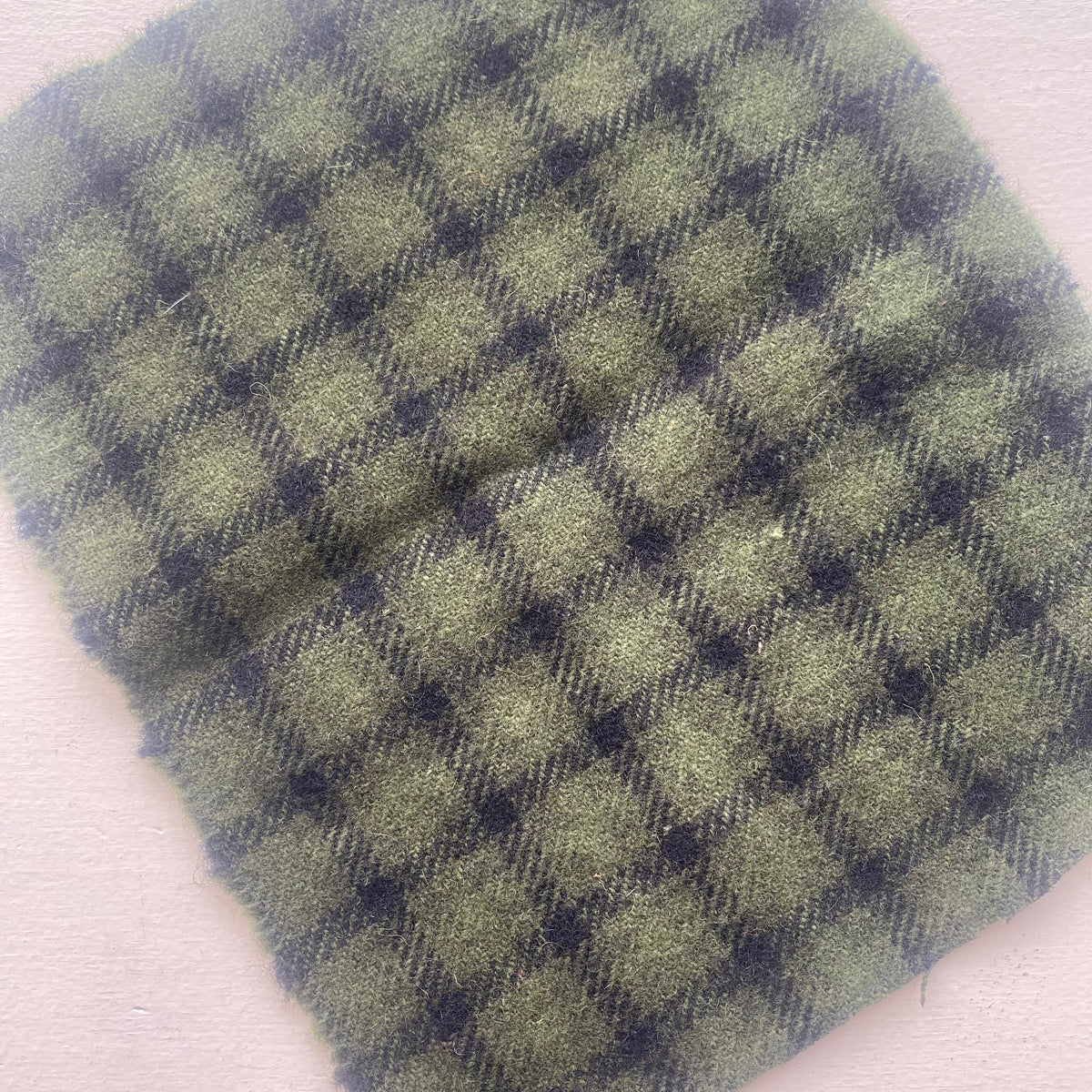 Wool Cut - Small - Dark Green Squares – Humble Stitch